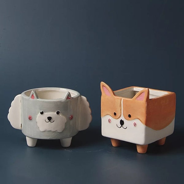 Corgi Planter - Etsy