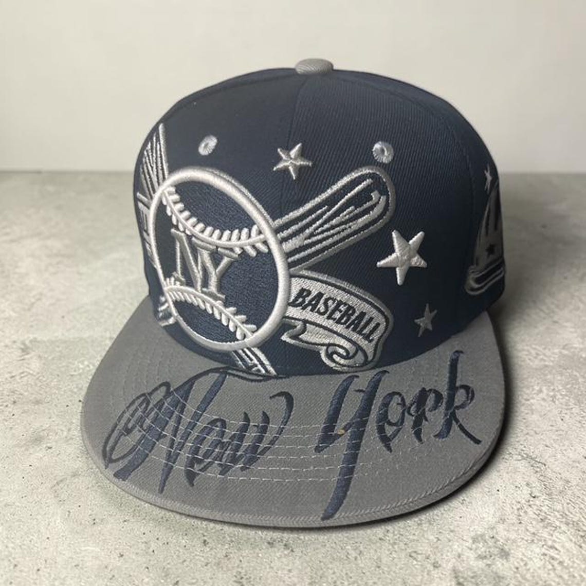 Snapback Caps New York 3D Embroidered Crossed Bats - Etsy