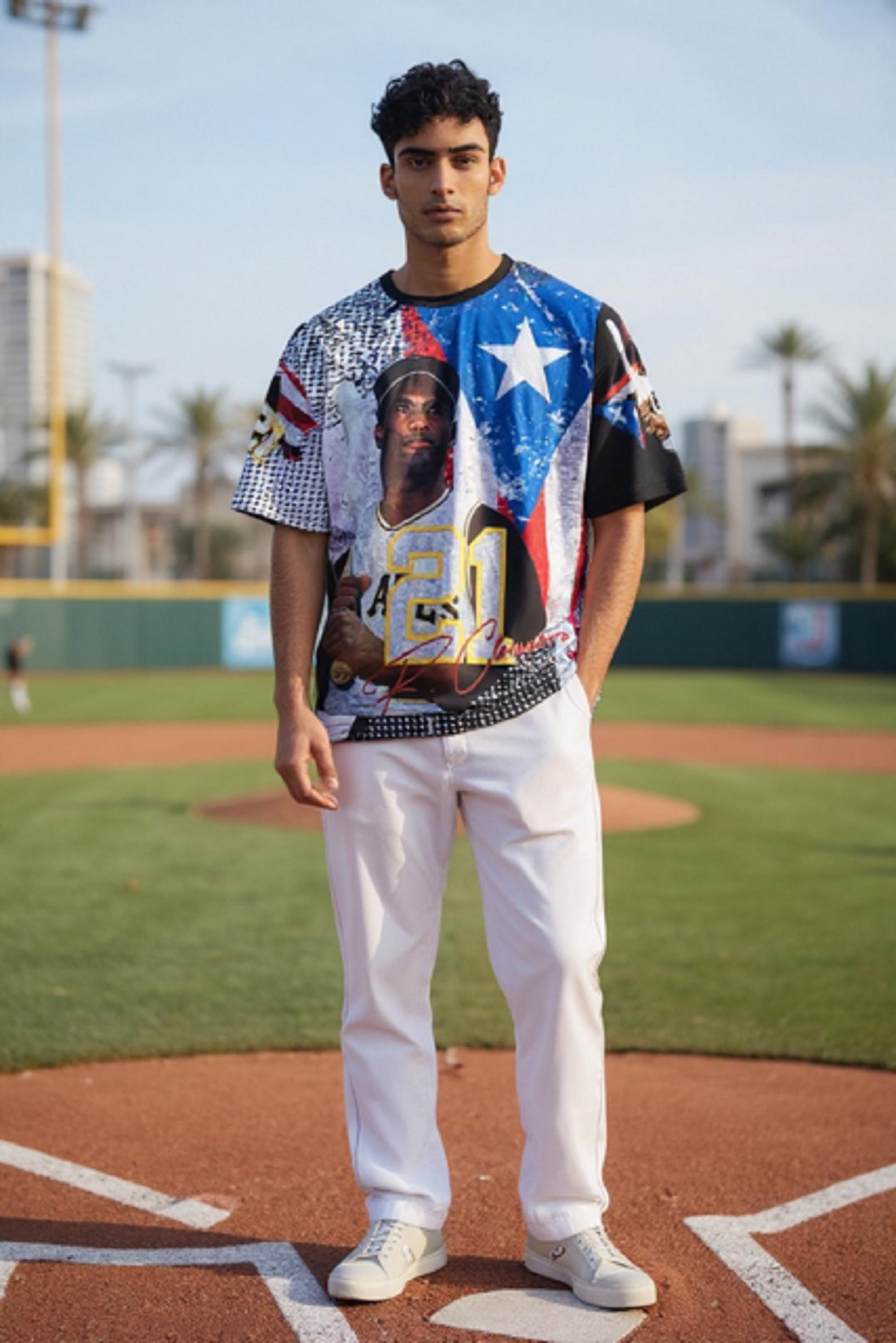 Roberto Clemente Puerto Rico RC Signature Number 21 Short Sleeve ...