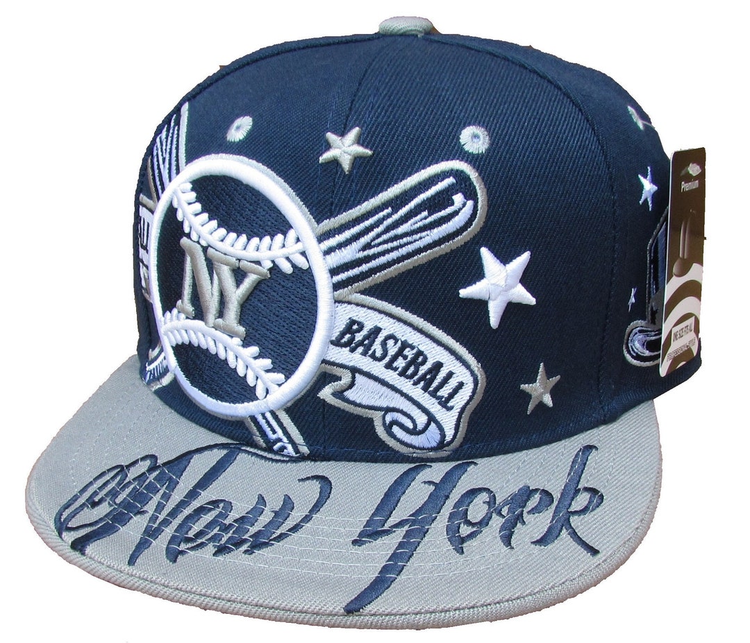 Snapback Caps New York 3D Embroidered Crossed Bats - Etsy