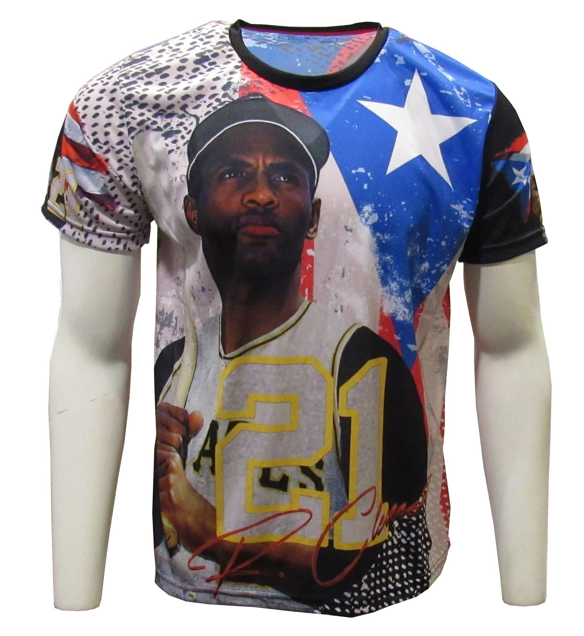 Roberto Clemente Puerto Rico RC Signature Number 21 Short Sleeve ...