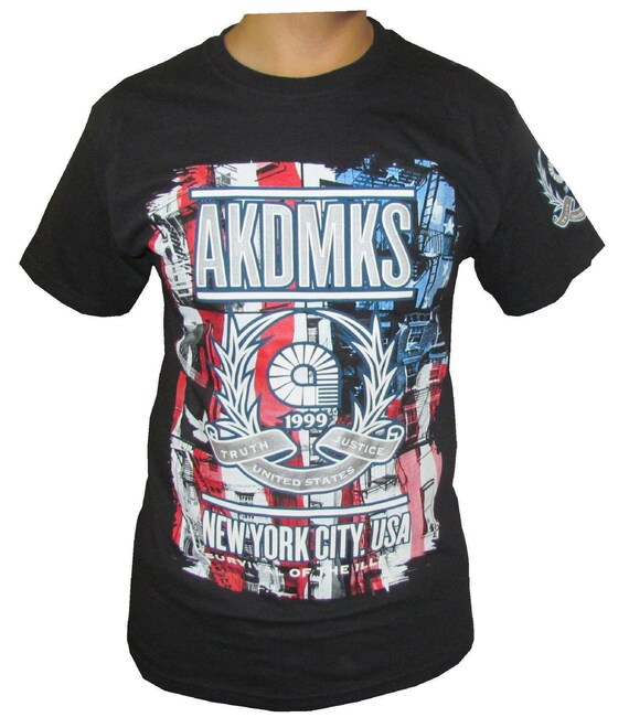 Akademiks printed short sleeve tee men's 100% cotton | Etsy