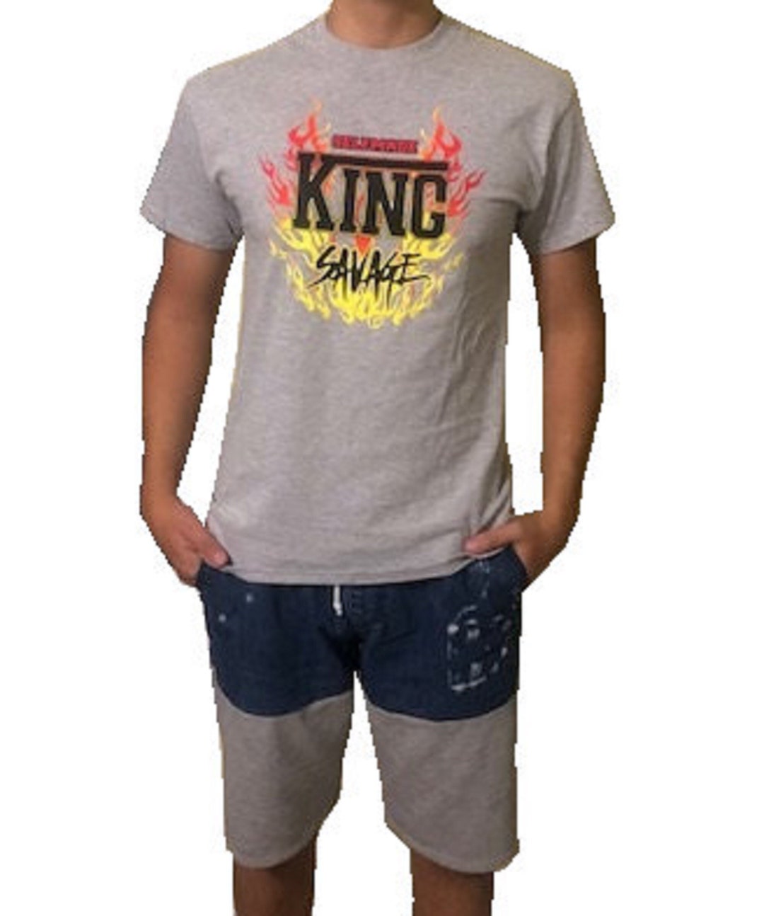 Men's Printed Self-made King Savage Flame Short Sleeve T Shirts New! - Etsy