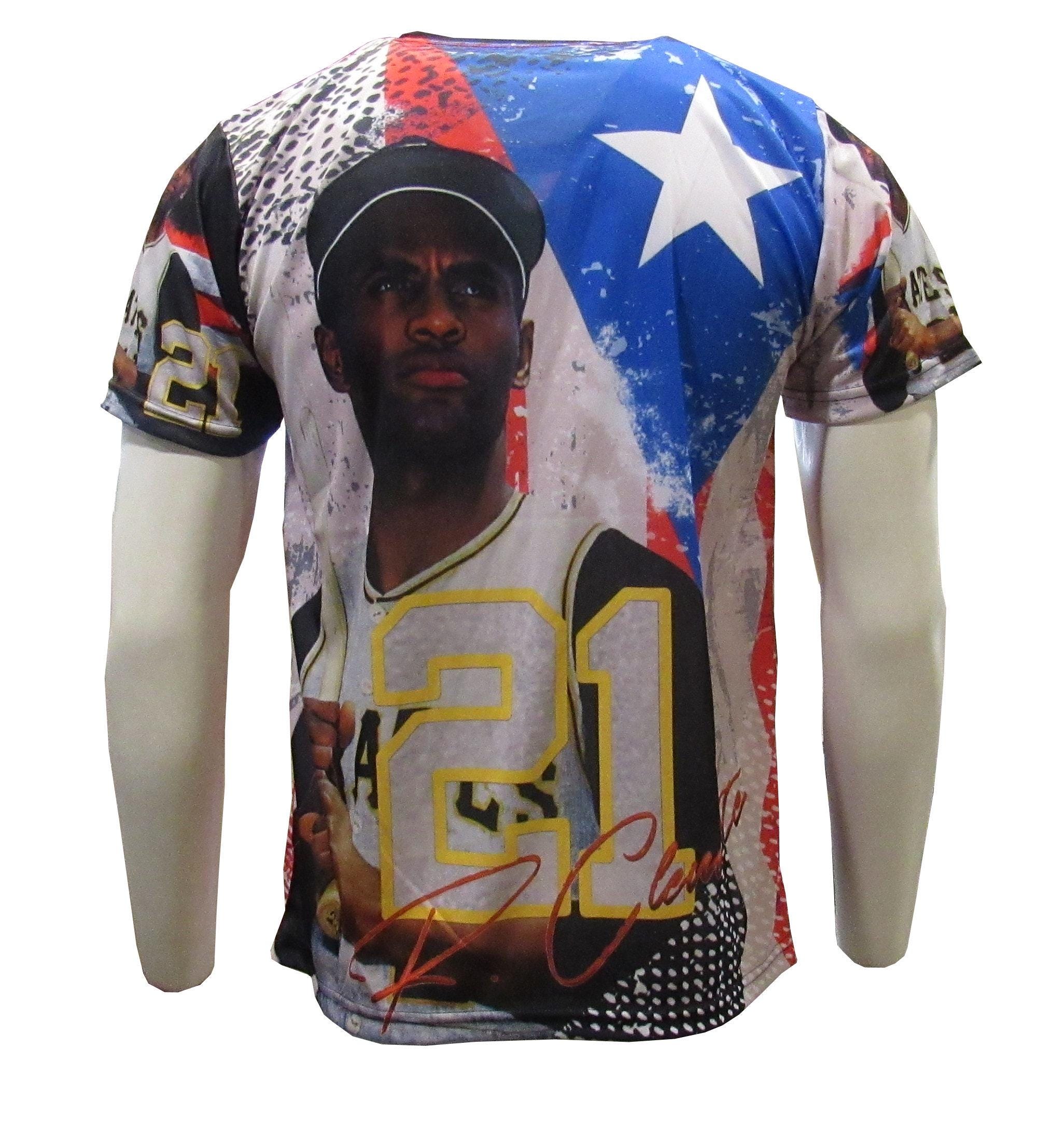 Roberto Clemente Puerto Rico RC Signature Number 21 Short Sleeve ...