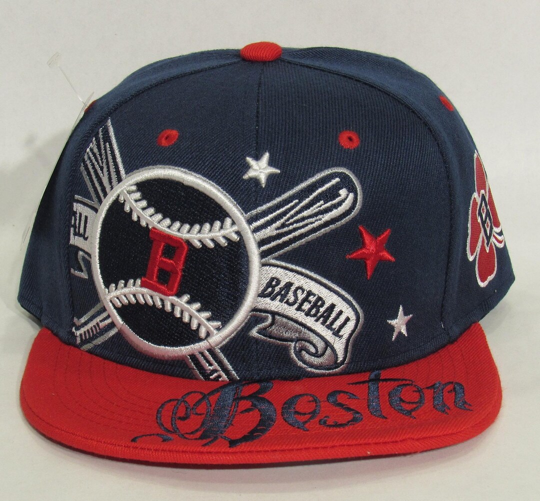 Boston 3D Embroidered, Front, Back and Side Snapback Caps Adjustable ...