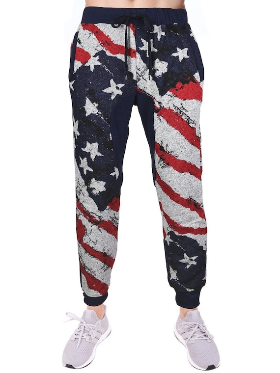 New Sweat Pants USA Flag Color Navy Blue Adult Size Made in - Etsy