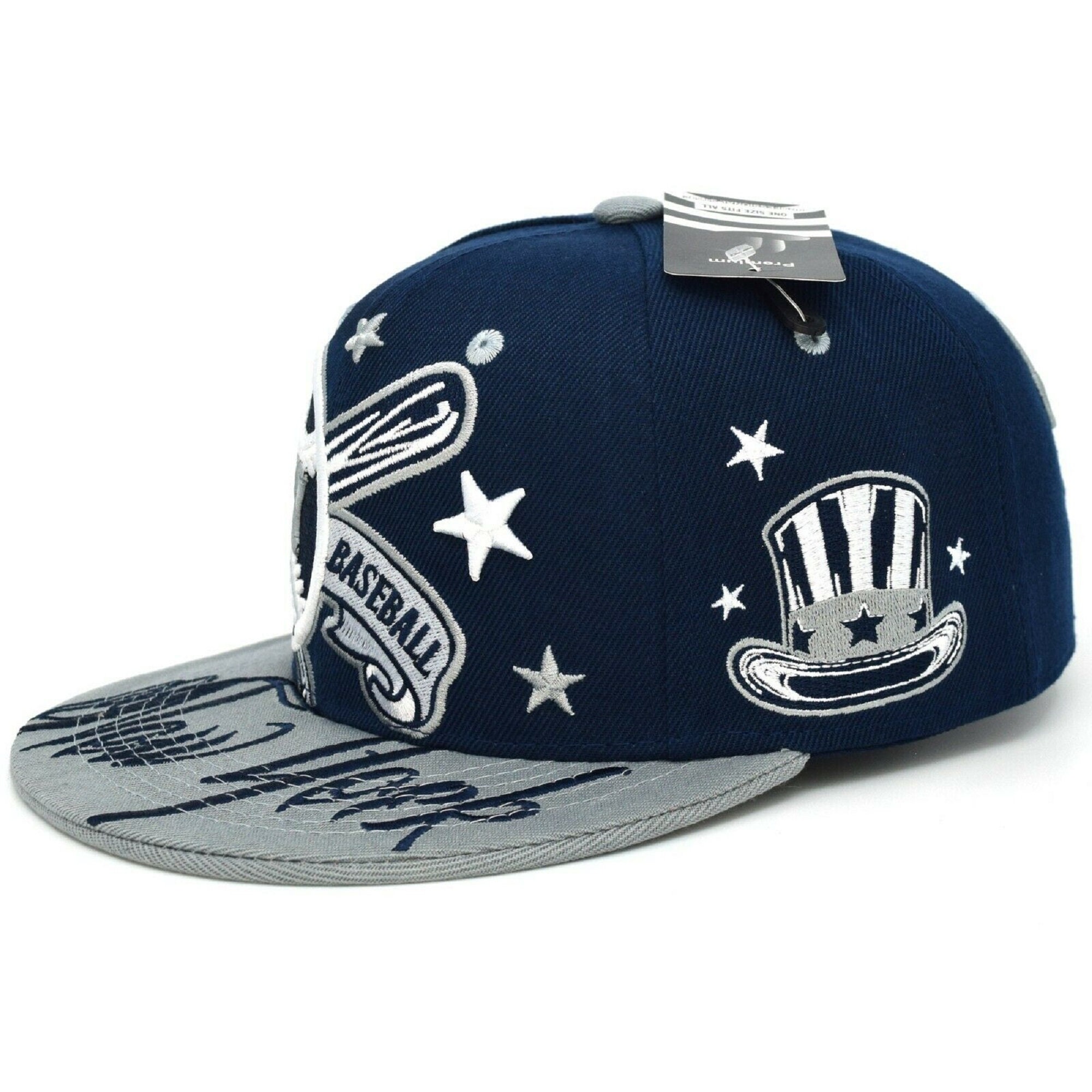 Snapback Caps New York 3D Embroidered Crossed Bats - Etsy
