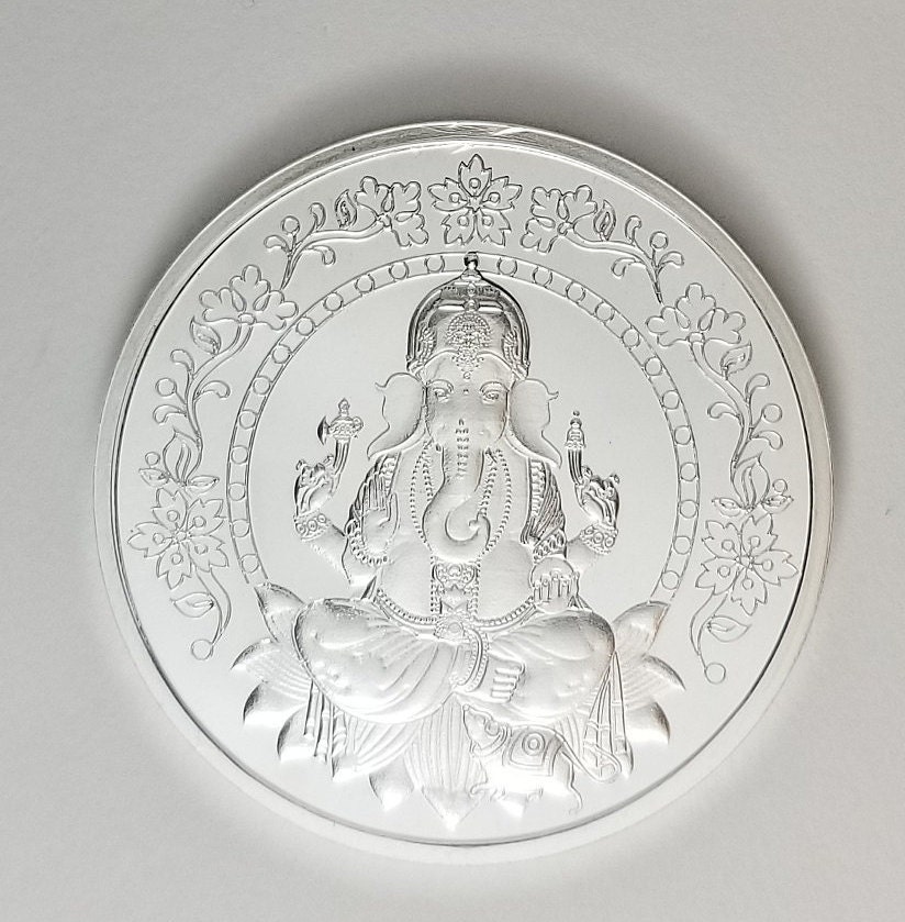 Ganesha 10 Grams Pure Silver Coin - Etsy Singapore