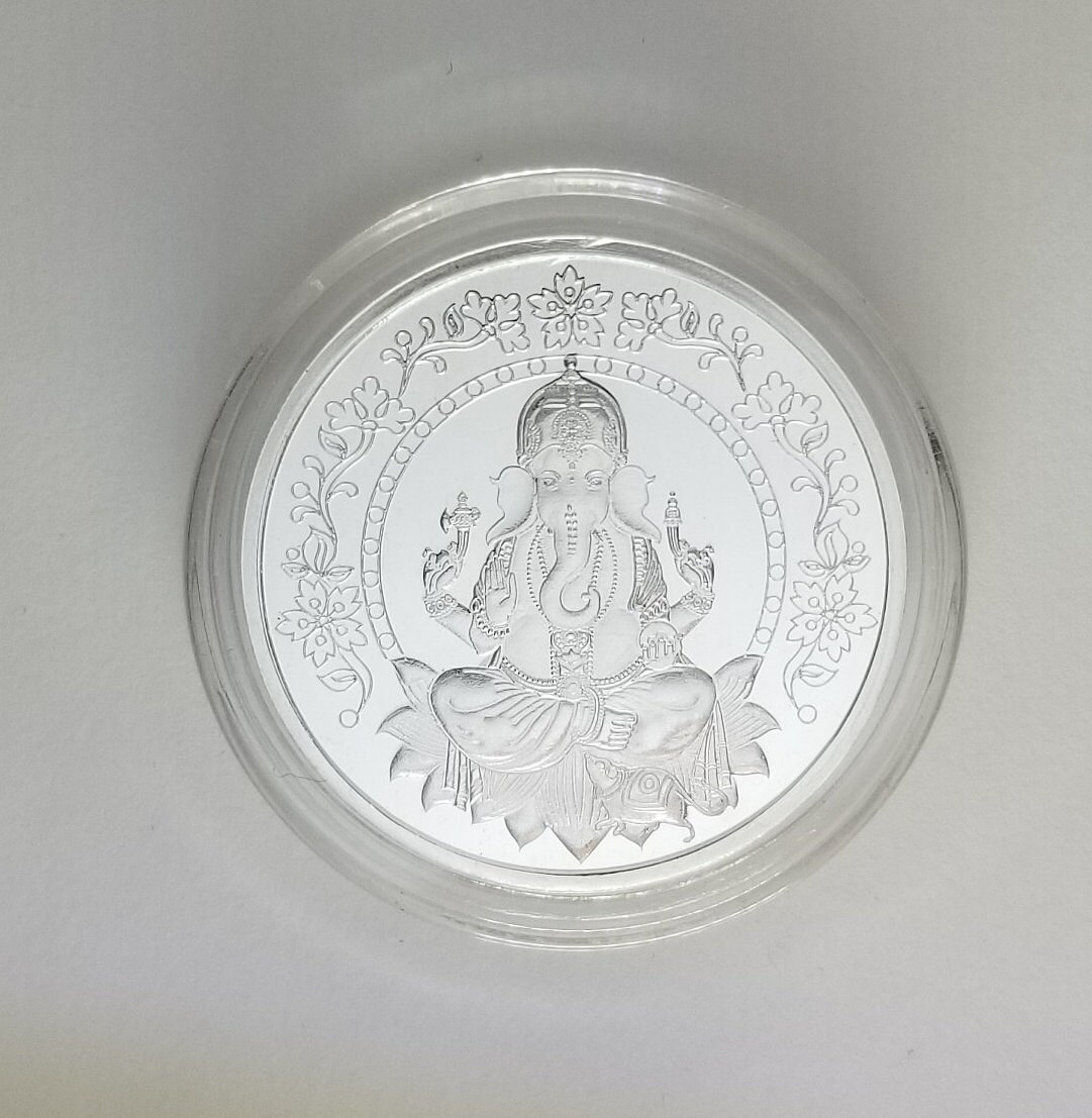 Ganesha 10 Grams Pure Silver Coin - Etsy Singapore