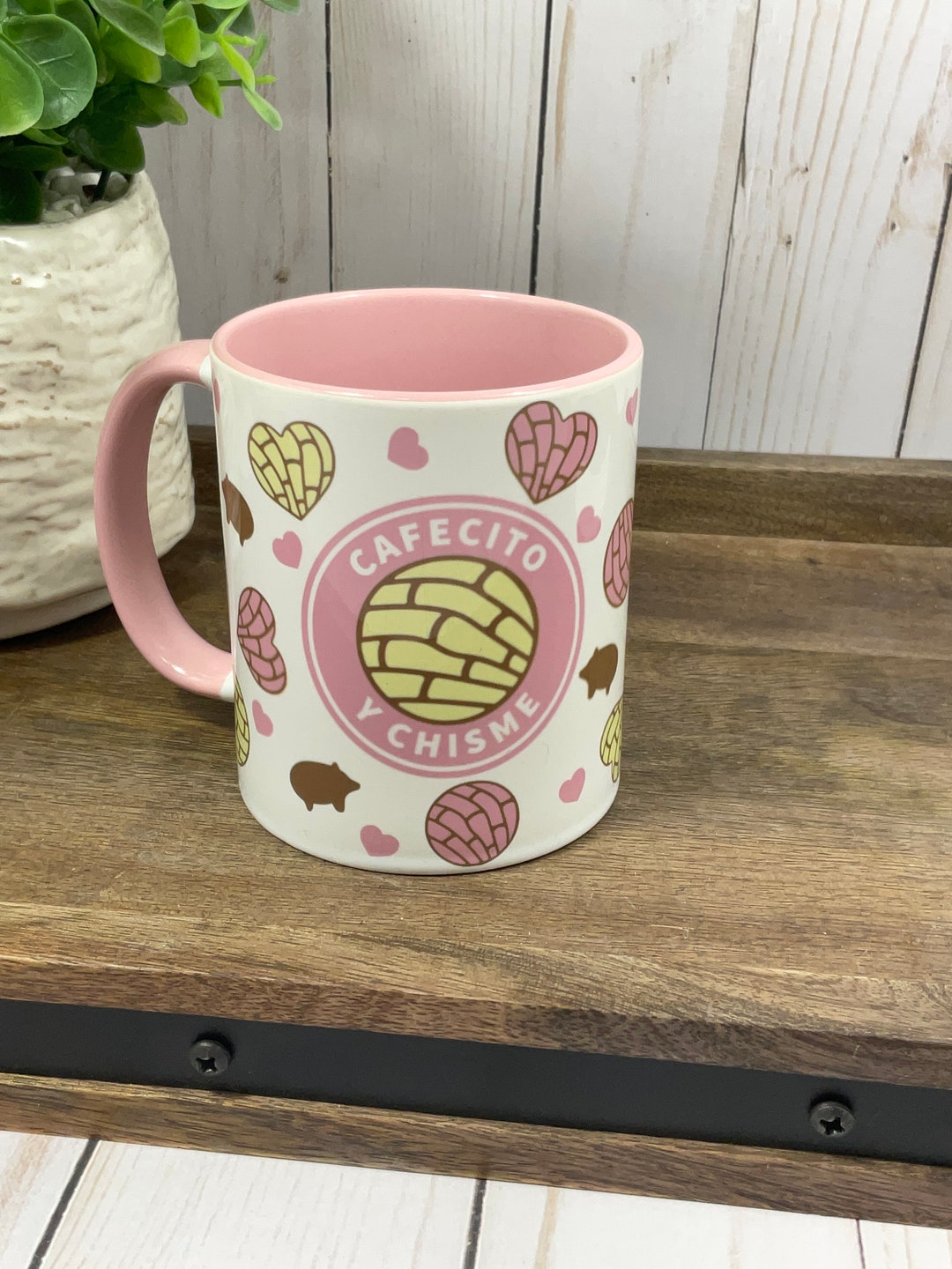 Pink 12oz Cafecito Y Chisme Coffee/tea Mug, Coffee Lover, Christmas ...