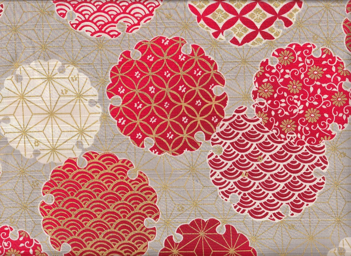 Kamon asanoha red Japan fabric traditional cotton fabric Dobby | Etsy