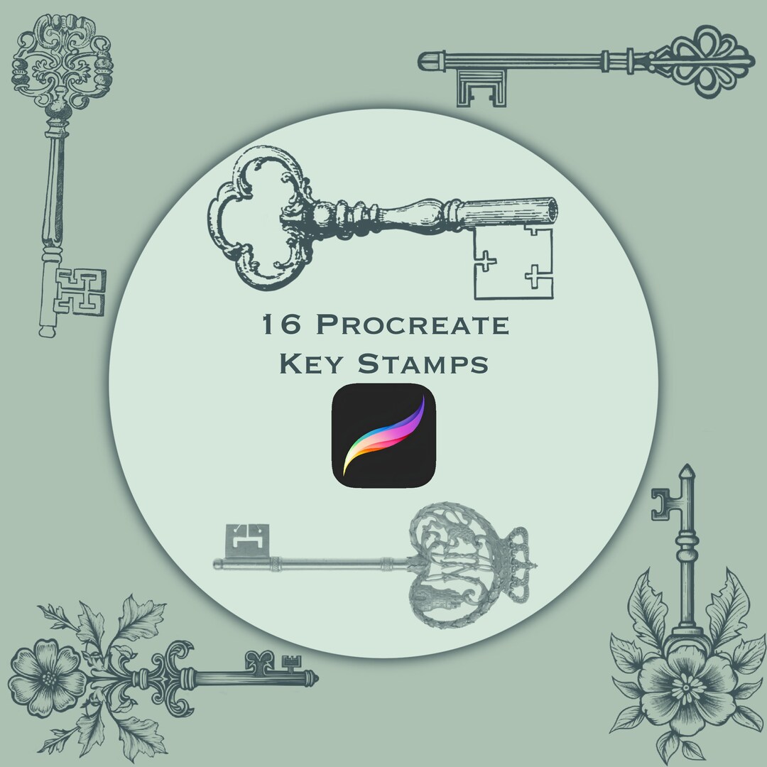 16 Procreate Key Stamps - Digital Download, Procreate, Brush Set ...