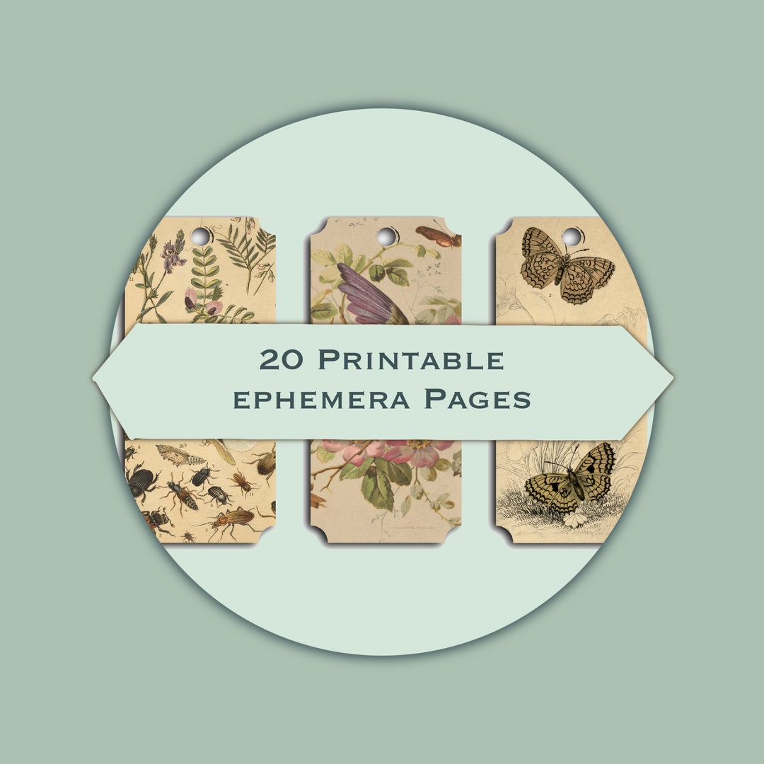 20 Printable Vintage Ephemera Pages / Print at Home / - Etsy