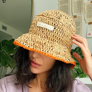 Mya Multi Color Crochet Raffia Hat - Etsy