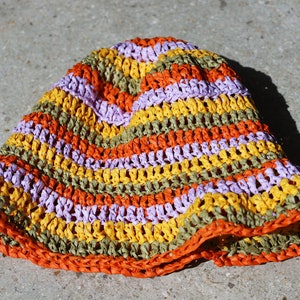 Mya Multi Color Crochet Raffia Hat - Etsy