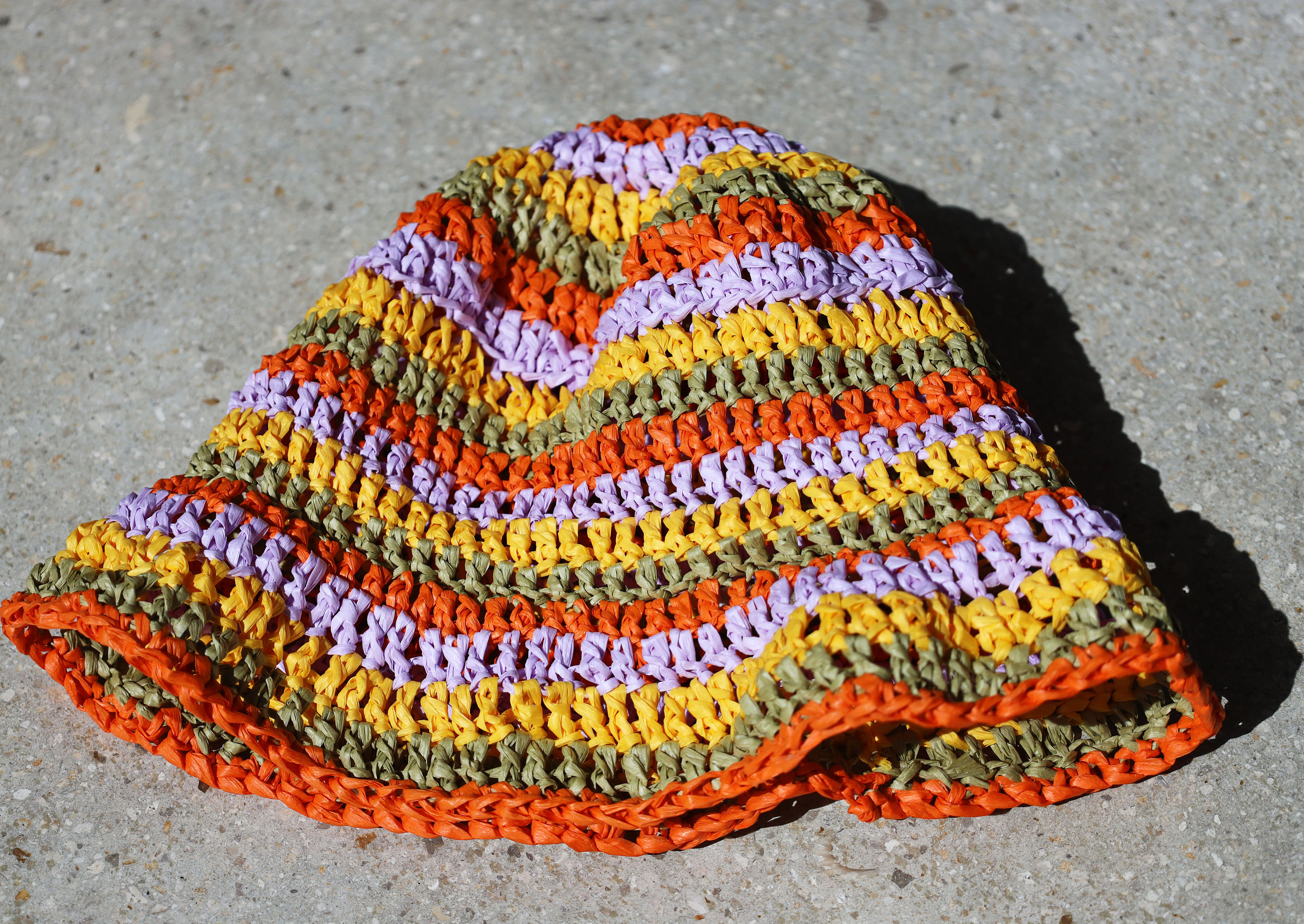 Mya Multi Color Crochet Raffia Hat - Etsy