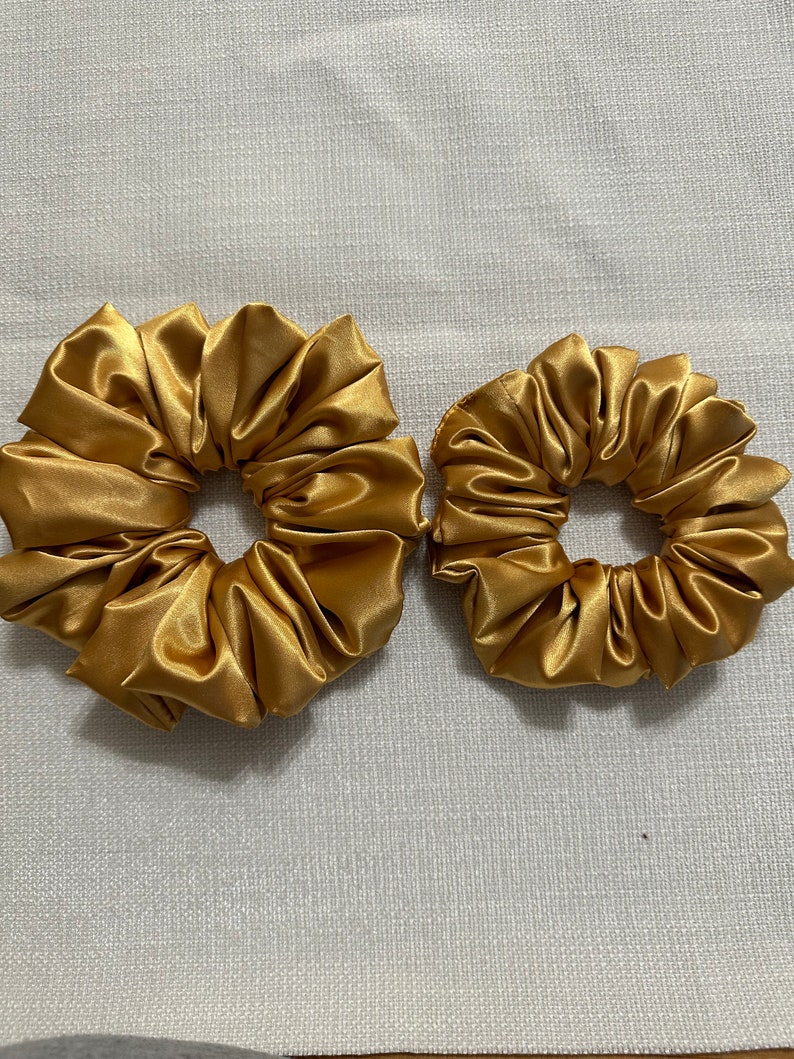 XXL GOLD SATIN Scrunchie | Extra Large Hair Scrunchie | Regular Size ...