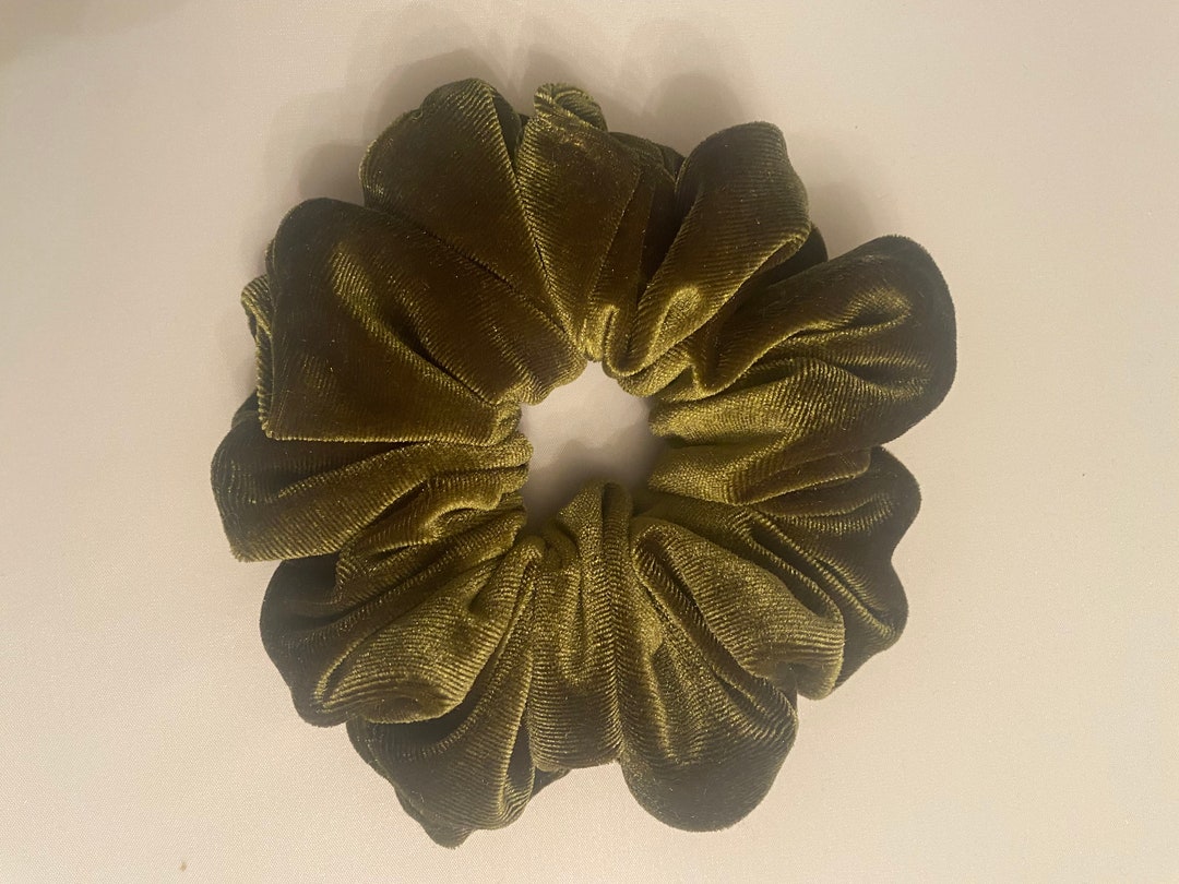 XXL Oversized OLIVE GREEN Velvet Scrunchie Extra Large Velvet Hair ...