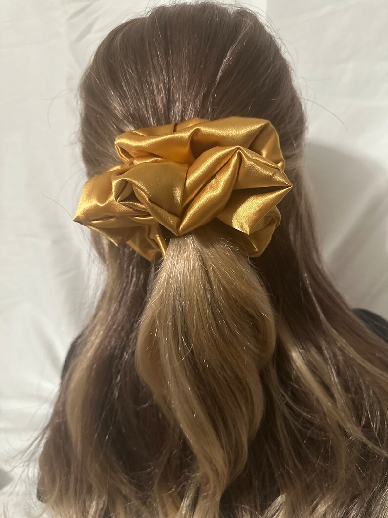 XXL GOLD SATIN Scrunchie | Extra Large Hair Scrunchie | Regular Size ...