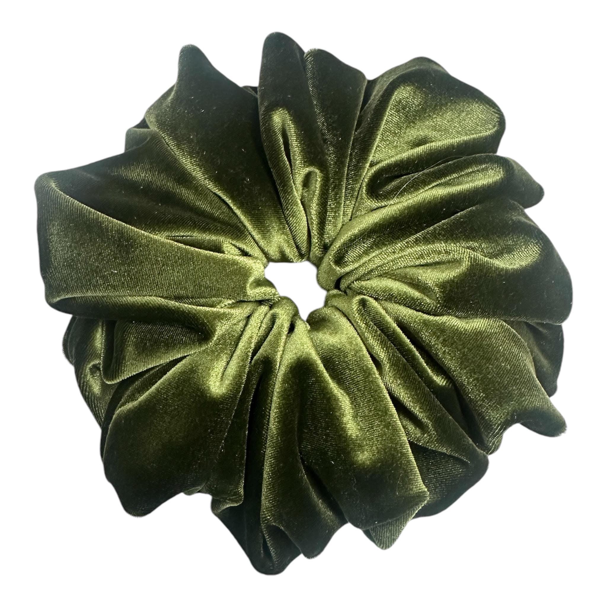XXL Oversized OLIVE GREEN Velvet Scrunchie | Extra Large Velvet Hair ...