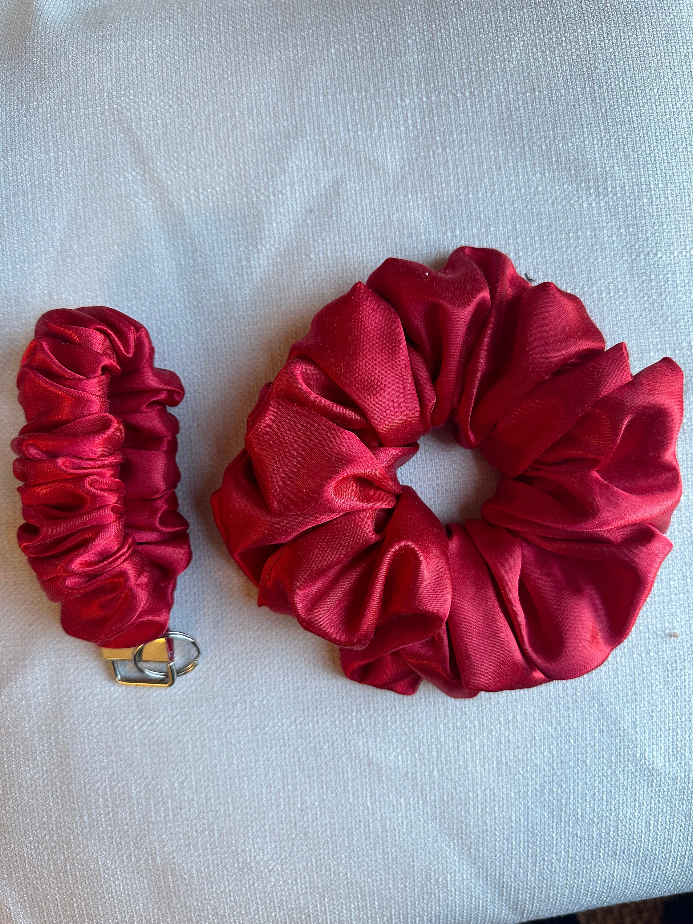 XXL RED SATIN Scrunchie Extra Large Hair Scrunchie Regular Size Red ...