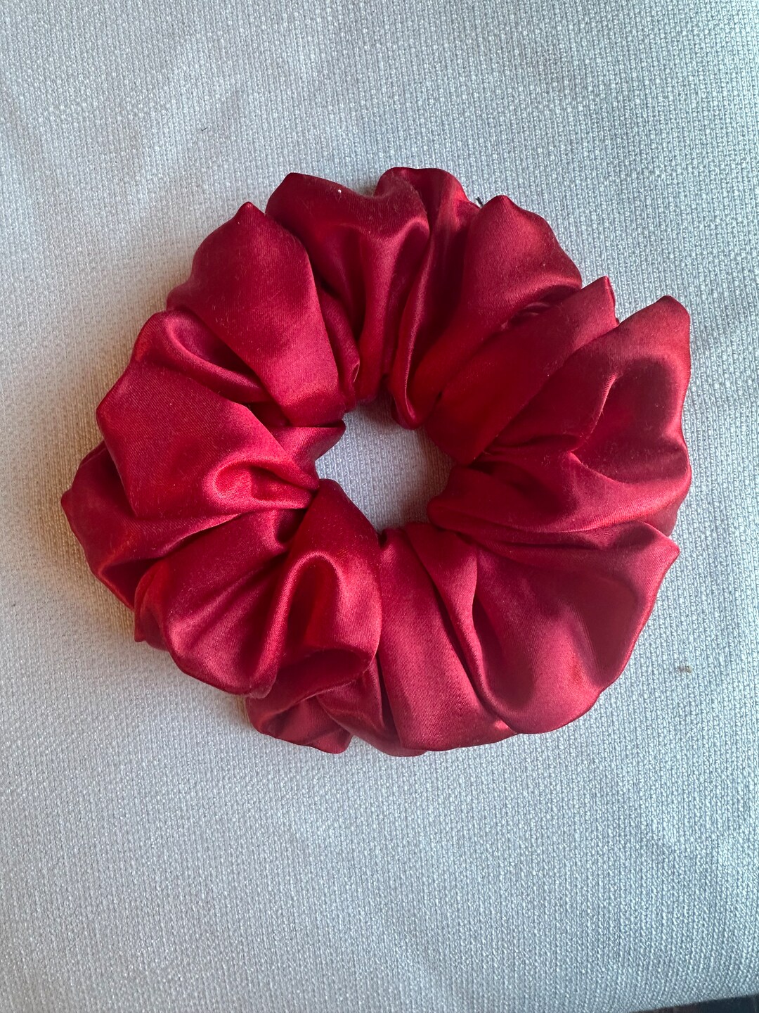 XXL RED SATIN Scrunchie | Extra Large Hair Scrunchie | Regular Size Red ...