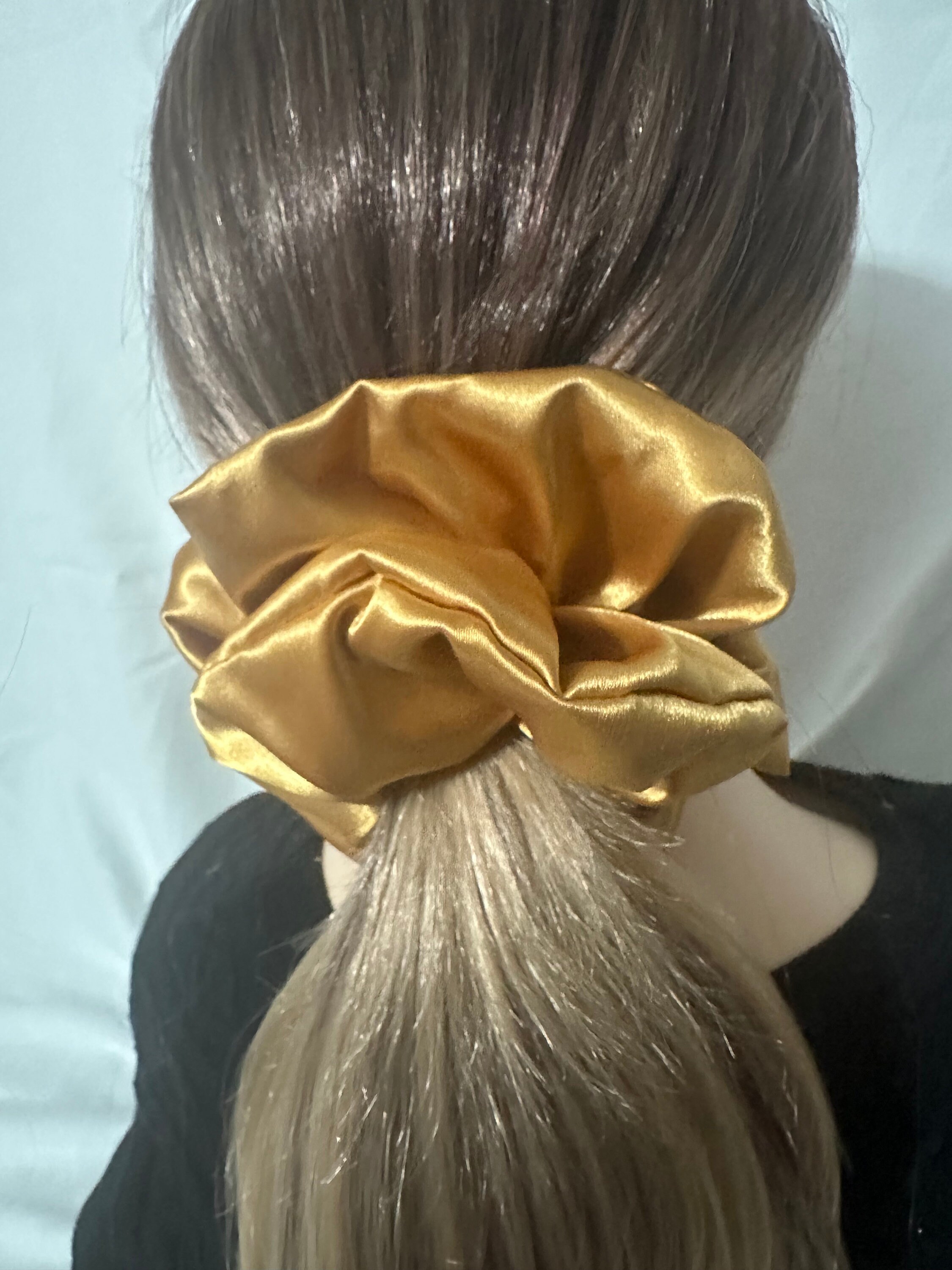 XXL GOLD SATIN Scrunchie | Extra Large Hair Scrunchie | Regular Size ...