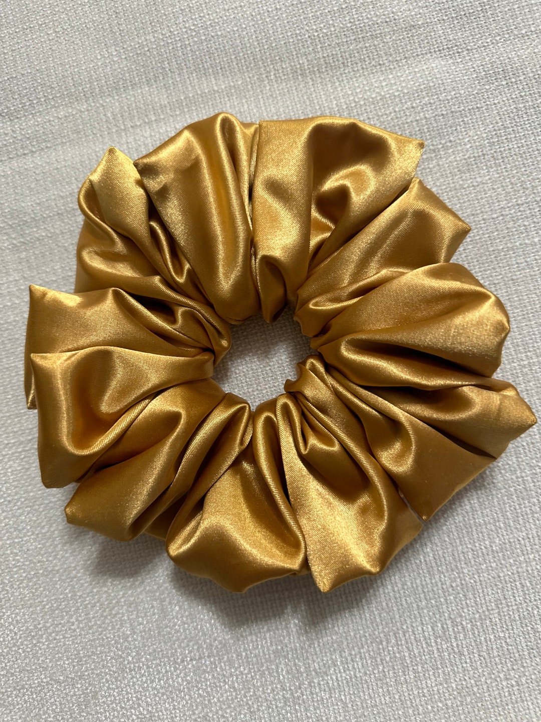 XXL GOLD SATIN Scrunchie | Extra Large Hair Scrunchie | Regular Size ...