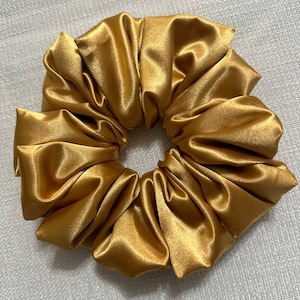 XXL GOLD SATIN Scrunchie | Extra Large Hair Scrunchie | Regular Size ...