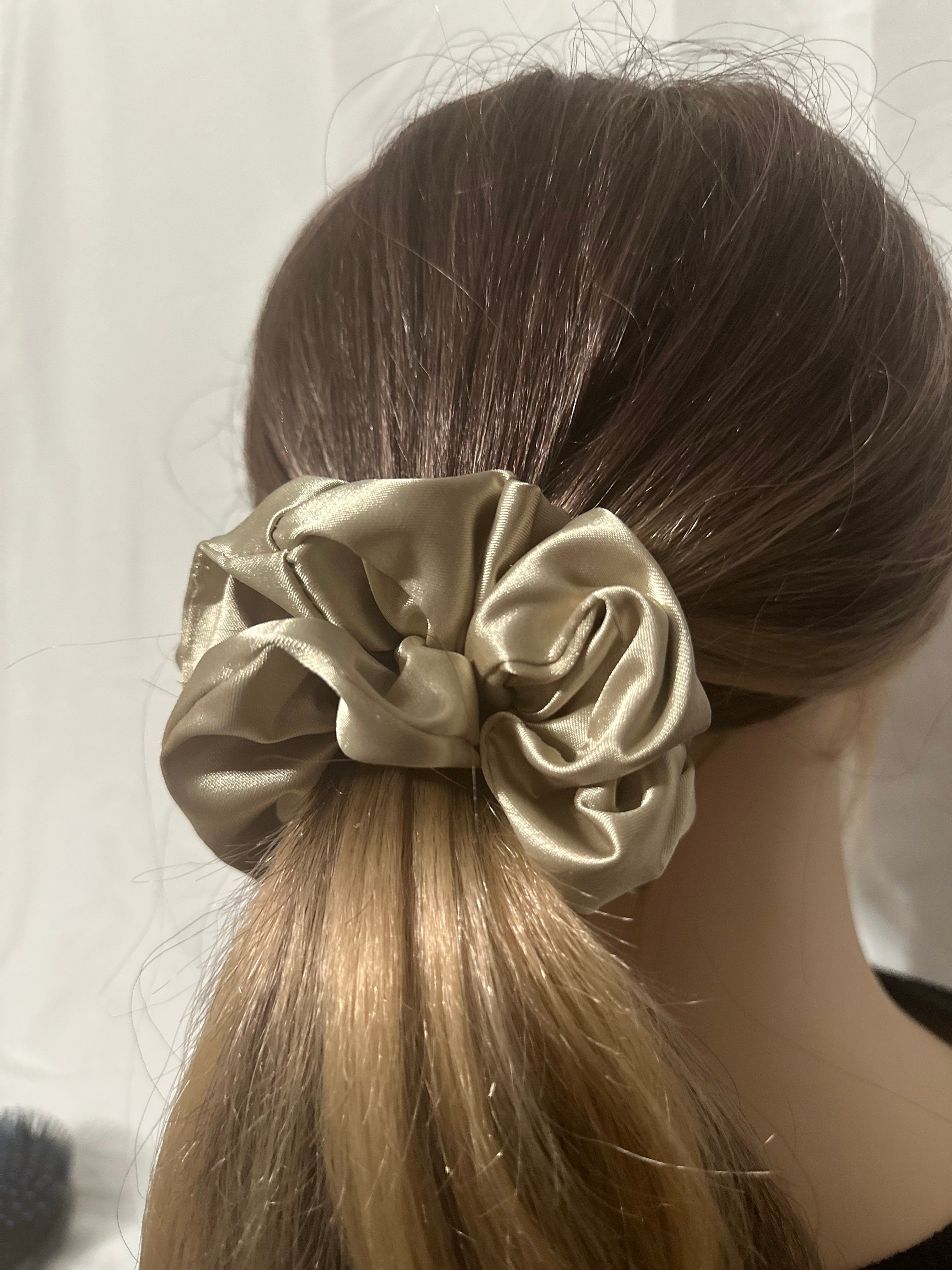 XXL CHAMPAGNE SATIN Scrunchie | Extra Large Hair Scrunchie | Regular ...