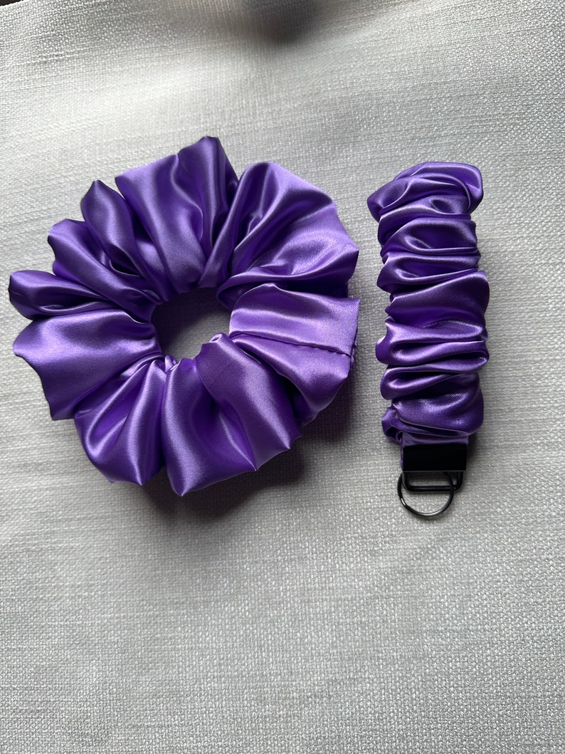 XXL PURPLE SATIN Scrunchie | Extra Large Hair Scrunchie | Regular Size ...