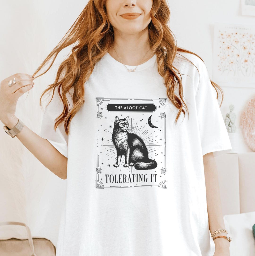 Sarcastic Cat Tarot Card Shirt Funny Aloof Cat Graphic Tee Gothic ...