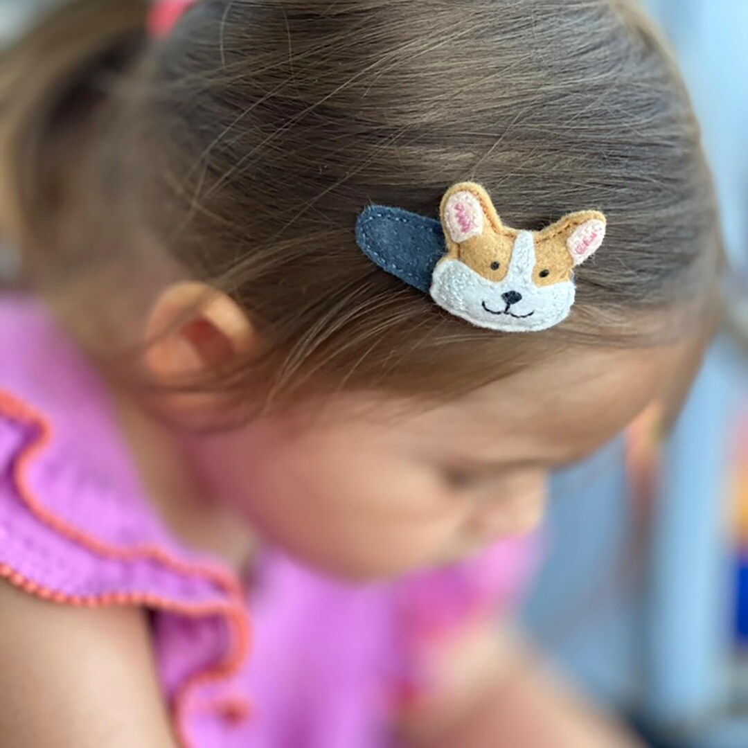 Corgi Hair Clip for Kids Corgi Dog Felt Hair Accessories Handmade Dog ...