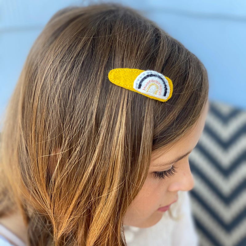 Felt Hair Clip Rainbow - Etsy