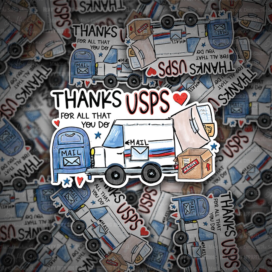 Thank USPS Waterproof Packaging Stickers Thank You United States Postal ...