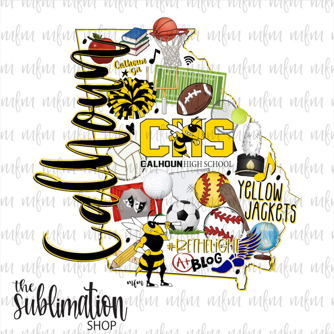 Calhoun High School Yellowjackets Sublimation Ready to Press Sheets ...