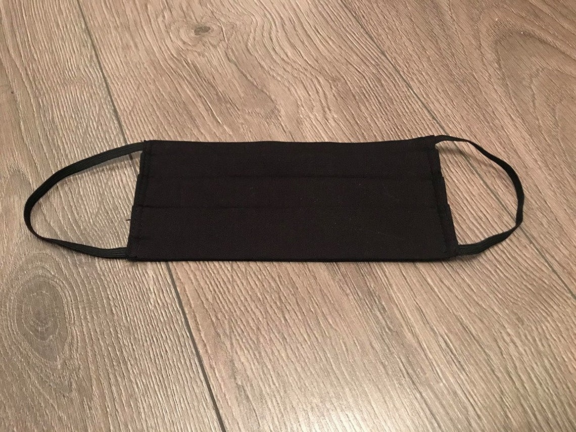 EXTRA LARGE Beard Friendly Black Face Mask Eco Friendly Cotton Washable ...