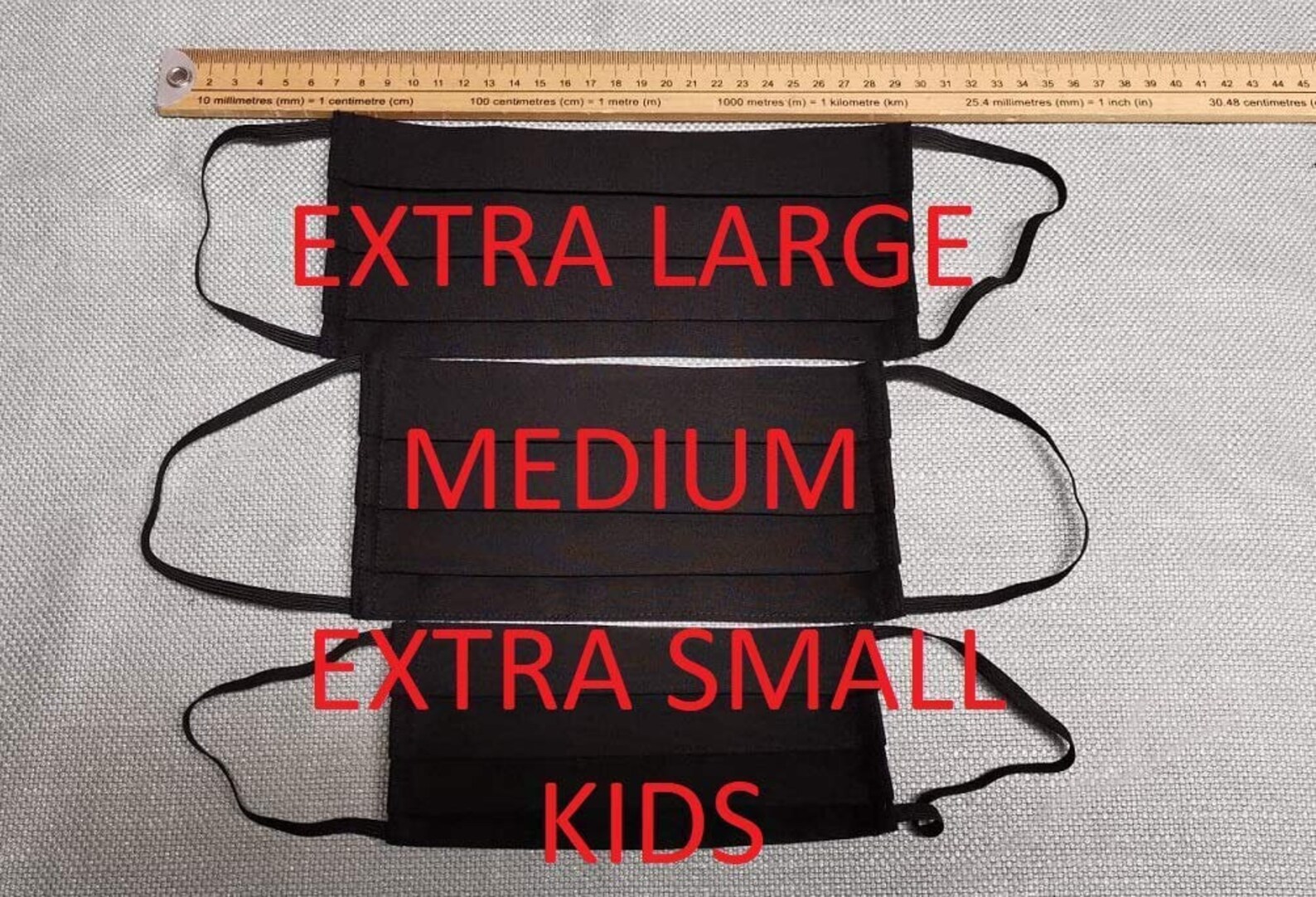 EXTRA LARGE Beard Friendly Black Face Mask Eco Friendly Cotton Washable ...