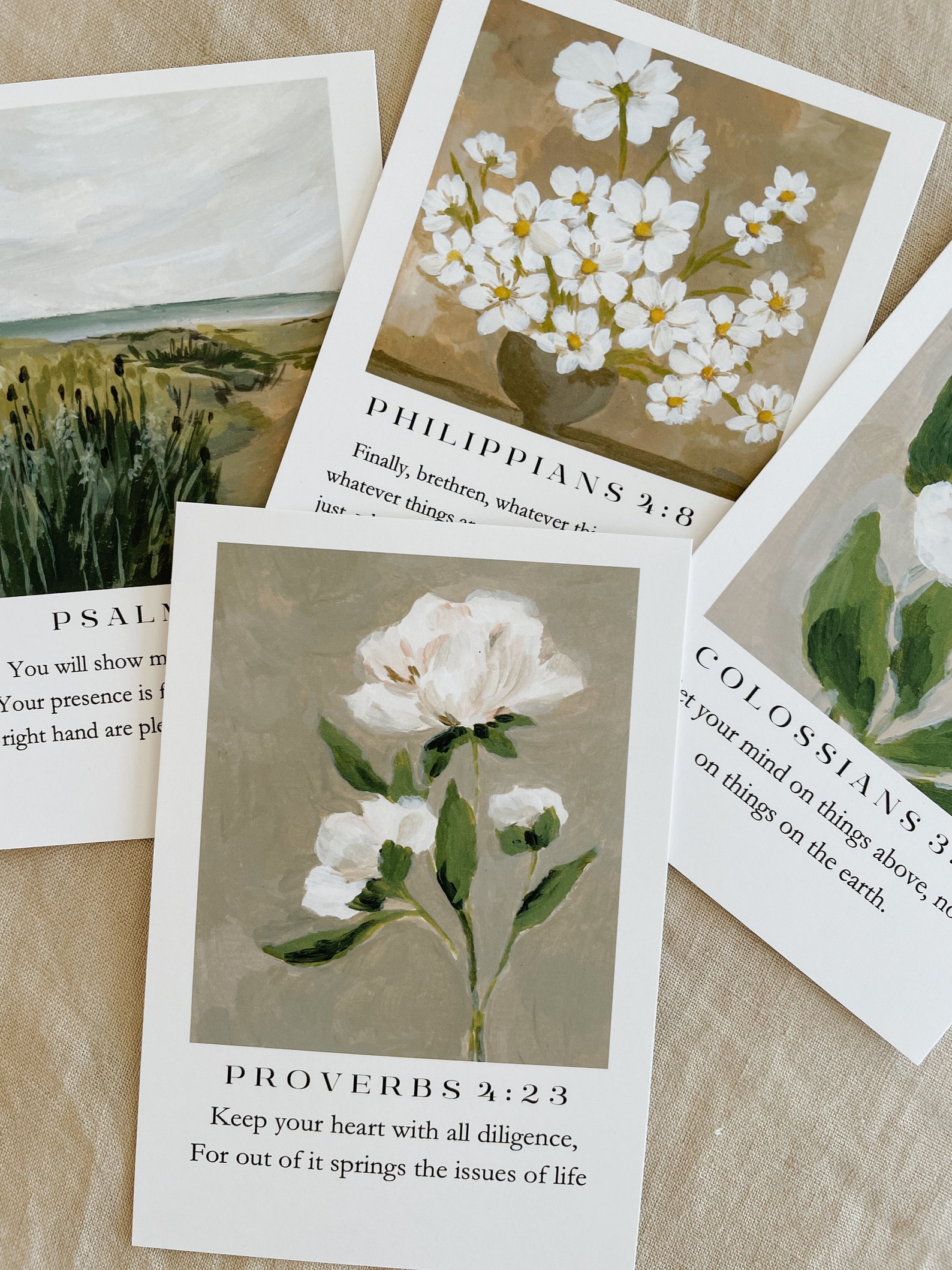 Floral Scripture Verse Cards: Printable Bible Memory (digital Download ...