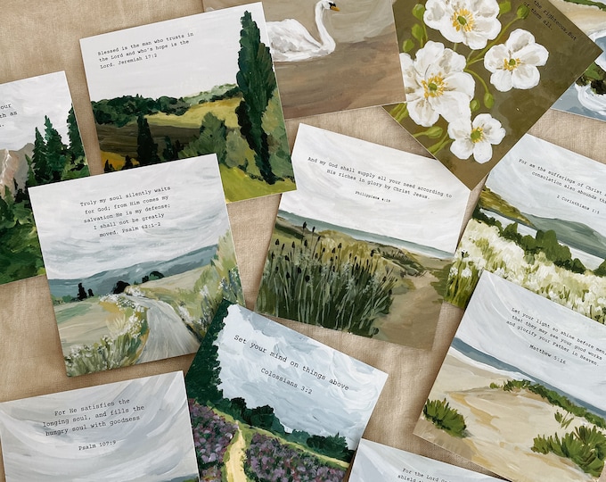 Bible Verse Cards, Psalm 23 Bible Verse Set, Scripture Memory Cards ...