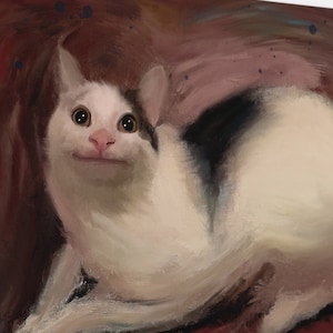 Polite Cat Meme Painting on Canvas |polite Cat Meme Wall Art |polite Cat Meme Print|polite Cat ...