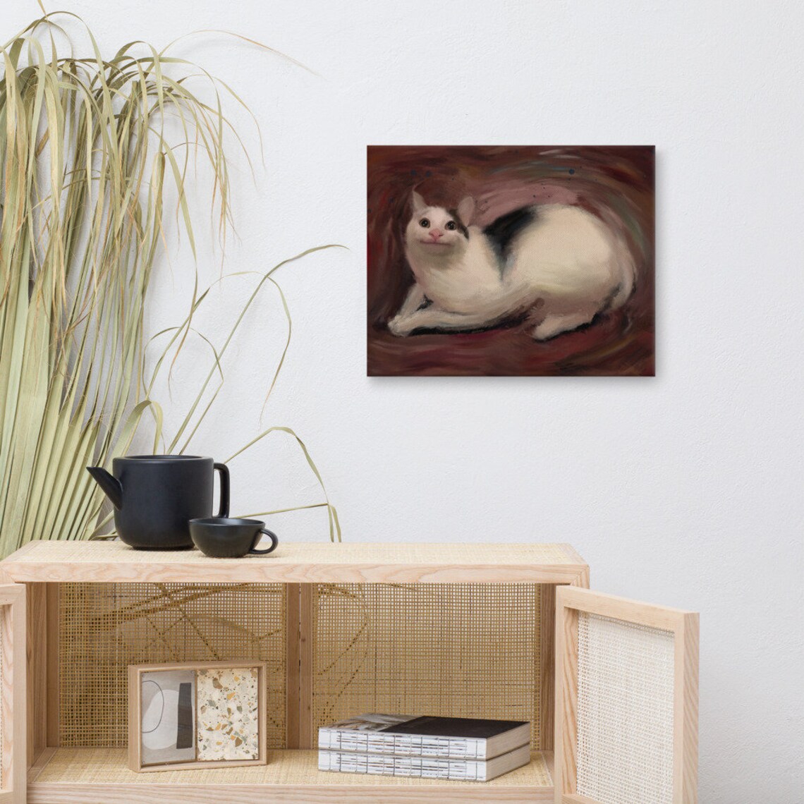 Polite Cat Meme Painting on Canvas polite Cat Meme Wall Art - Etsy