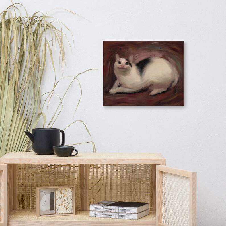 Polite Cat Meme Painting on Canvas |polite Cat Meme Wall Art |polite ...