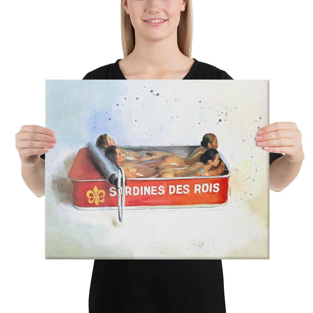 Sardines Des Rois a L'huile Canvas Print sardines of the Kings vintage ...