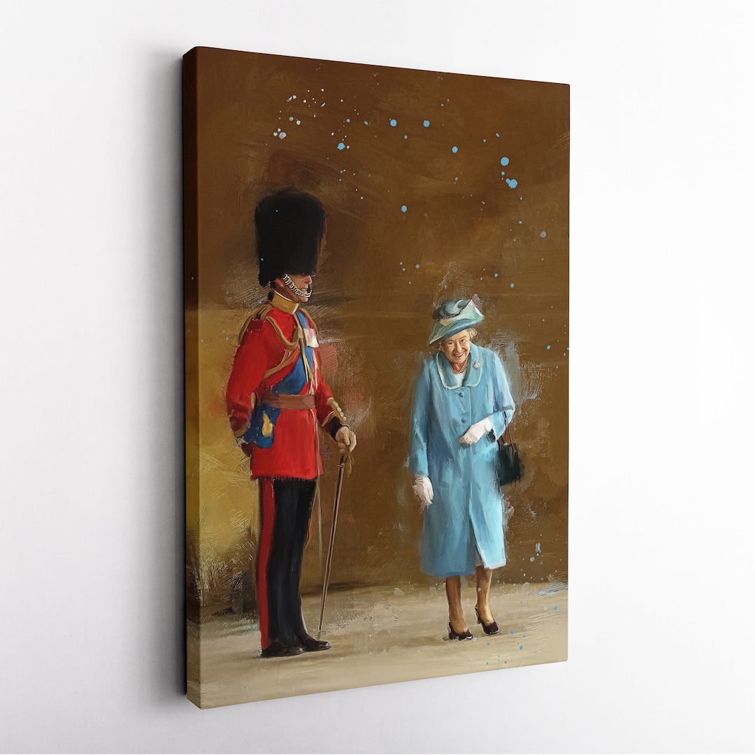 Queen Elizabeth and Philip Print on Canvas - Painting of Viral Photo of ...