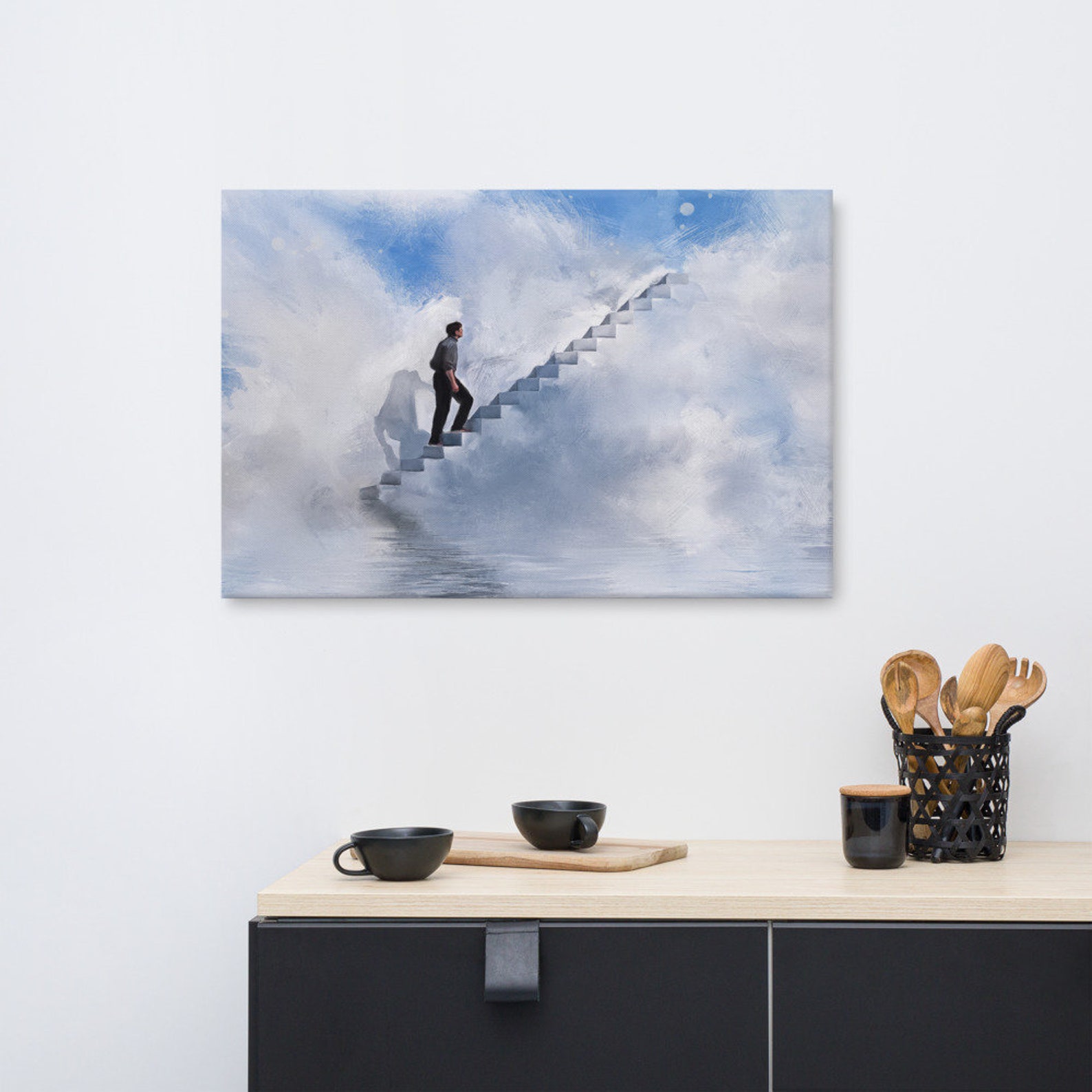 The Truman Show Print on Canvas | the Truman Show Movie Painting Stairs ...