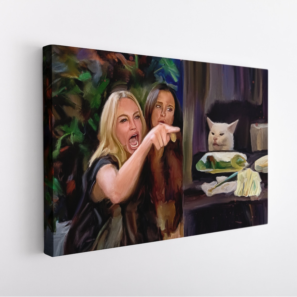 The Famous Woman Yelling at the Cat Meme Canvas Print |cat Meme ...