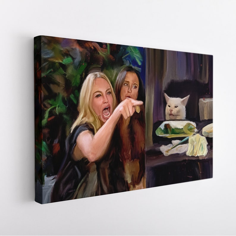 The Famous Woman Yelling at the Cat Meme Canvas Print |cat Meme ...