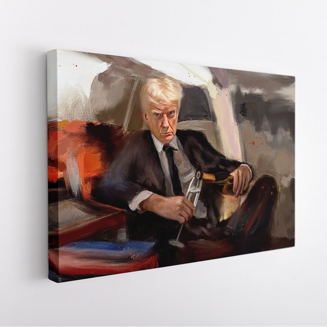 Creative Donald Trump Canvas Print | Altered Art Trump Mugshot Painting ...