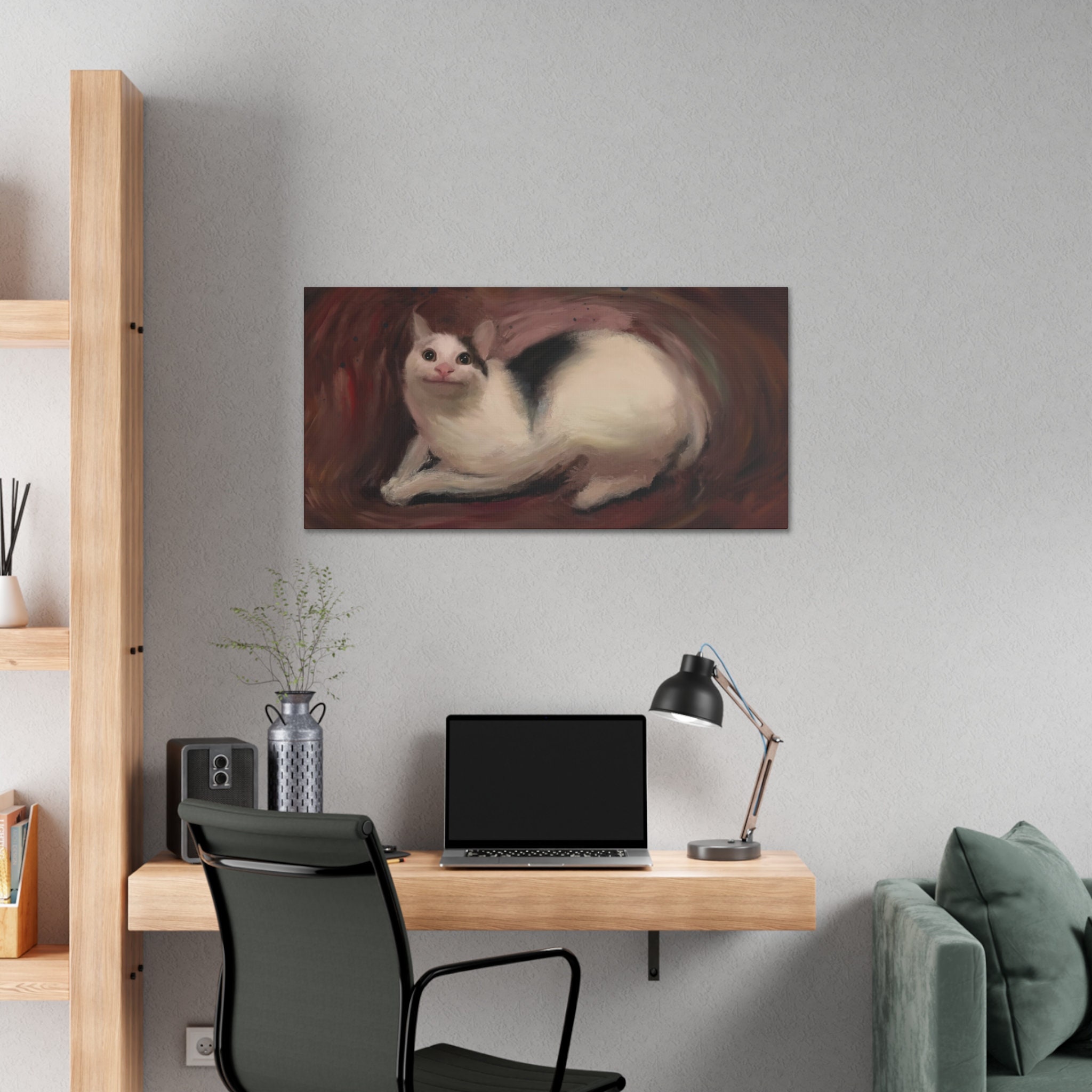 Polite Cat Meme Painting on Canvas |polite Cat Meme Wall Art |polite Cat Meme Print|polite Cat ...